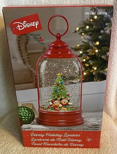 Disney Holiday Lantern ~ Christmas Tree Snow Dome Water Globe Glitter (Pack of 1)