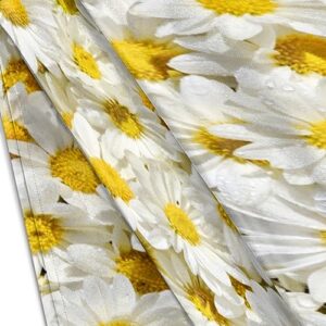 Daisy Floral Prints Satin Pillow Cases Silk Satin Pillowcase for Hair and Skin Standard Set of 2 Super Soft Silk Pillowcase with Envelope Closure (20x26 in)