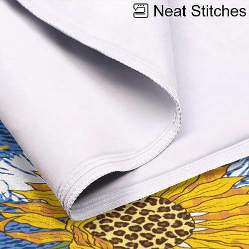 Denim Hearts Sunflower Satin Pillow Cases Silk Satin Pillowcase for Hair and Skin Standard Set of 2 Super Soft Silk Pillowcase with Envelope Closure (20x26 in)