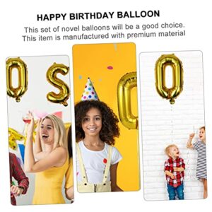 Amosfun 3 Sets happy birthday balloon letter balloons garland decor happy birthday ballons birthday party supplies props balloon centerpieces Party Balloons Birthday Ornament wreath