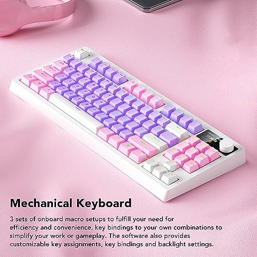 Luqeeg Gaming Keyboard, USB Wired Hot Swappable Bluetooth Wireless RGB Mechanical Keyboard with 3 Mode Connectivity, 16 Lighting Effects, Mechanical Keyboard for Windows, Mac