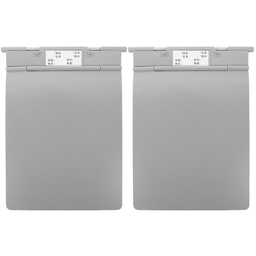 MAGICLULU 2pcs Case Folder Filing Box Profile Hardboard Hanging File Folders Paper Folder Digital Writing Pad Office Folders Clipboards Exam Paper Base Nurse Writing Board Abs Tray A4 Grey