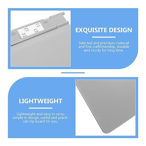 MAGICLULU 2pcs Case Folder Filing Box Profile Hardboard Hanging File Folders Paper Folder Digital Writing Pad Office Folders Clipboards Exam Paper Base Nurse Writing Board Abs Tray A4 Grey