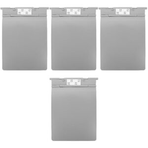 magiclulu 4pcs case folder a4 binder office binders plastic paper clips profile hardboard clipboard with storage folders abs grey office document clip exam paper base office clip boards care