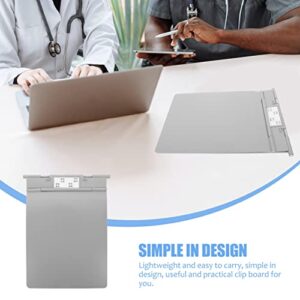 MAGICLULU 4pcs Case Folder A4 Binder Office Binders Plastic Paper Clips Profile Hardboard Clipboard with Storage Folders Abs Grey Office Document Clip Exam Paper Base Office Clip Boards Care