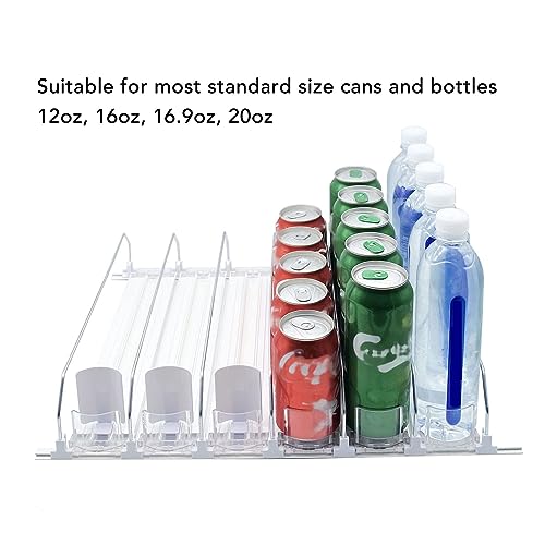 Refrigerator Soda Can Organizer, Drink Automatic Pusher Glide ABS Width White for Supermarkets (31cm)