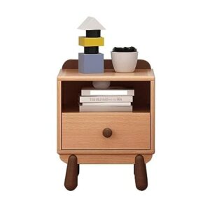 Bedside End Table Solid Wood Bedside Table Creative Modern Minimalist Nightstand Cute Bedside Table Bedside Storage Cabinet with Drawer Bedroom