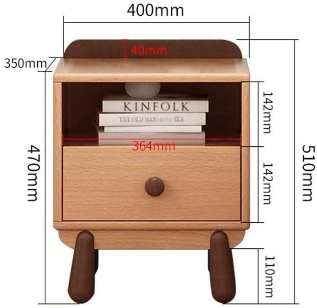 Bedside End Table Solid Wood Bedside Table Creative Modern Minimalist Nightstand Cute Bedside Table Bedside Storage Cabinet with Drawer Bedroom