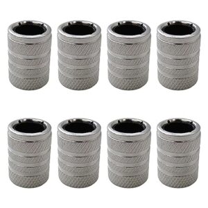 8 Pcs Aluminum Tire Stem Valve Caps Aluminium Car Dustproof Wheel Air Port Caps Cover(Silver)