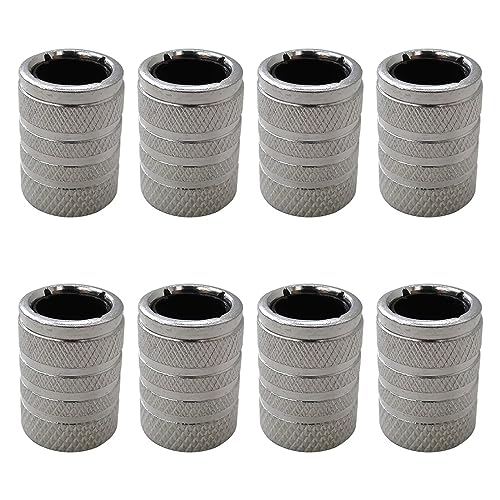 8 Pcs Aluminum Tire Stem Valve Caps Aluminium Car Dustproof Wheel Air Port Caps Cover(Silver)