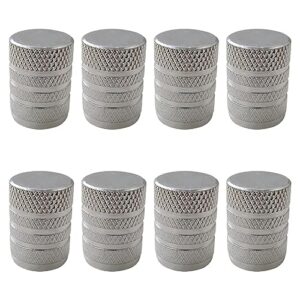 8 pcs aluminum tire stem valve caps aluminium car dustproof wheel air port caps cover(silver)