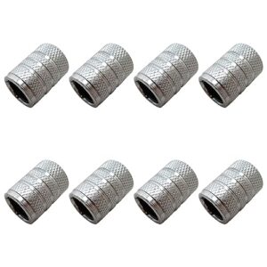 8 Pcs Aluminum Tire Stem Valve Caps Aluminium Car Dustproof Wheel Air Port Caps Cover(Silver)