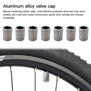 8 Pcs Aluminum Tire Stem Valve Caps Aluminium Car Dustproof Wheel Air Port Caps Cover(Silver)