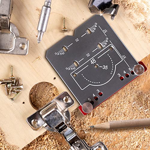 Hinge Jig, 35MM Aluminum Alloy Cup Style Hinge Drilling Jig Woodworking Hole Saw Kit,Opener Set Hand DIY Tool 3 in 1 Splicing Plate Punching Fixer, for Face Frame Cabinet Cupboard Door Hinges Inset