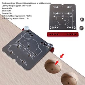 Hinge Jig, 35MM Aluminum Alloy Cup Style Hinge Drilling Jig Woodworking Hole Saw Kit,Opener Set Hand DIY Tool 3 in 1 Splicing Plate Punching Fixer, for Face Frame Cabinet Cupboard Door Hinges Inset