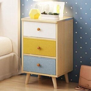 LHLLHL Bedside Table Mini Minimalist Bedroom Storage Cabinet, Bedside Table with Three Drawer Design