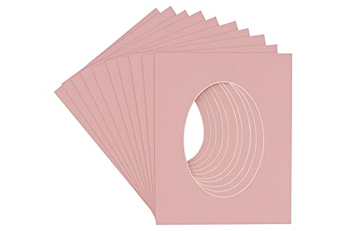 CountryArtHouse Pink Acid Free 16x40 Oval Picture Frame Mat with White Core Bevel Cut for 12x36 Pictures - Fits 16x40 Frame - Pack of 25 Matboards