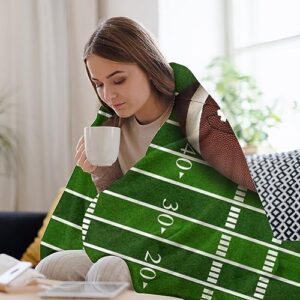 Firiseroh American Football Field Throw Blanket Football Gifts for Boys Men American Football Lover Blanket Unique Gifts for Football Player Plush Cozy Throws for Bed Sofa 80×60