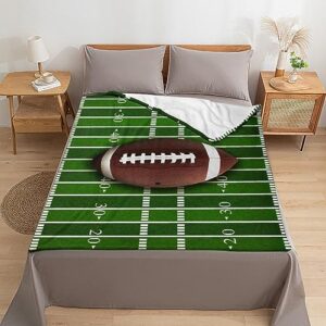 Firiseroh American Football Field Throw Blanket Football Gifts for Boys Men American Football Lover Blanket Unique Gifts for Football Player Plush Cozy Throws for Bed Sofa 80×60