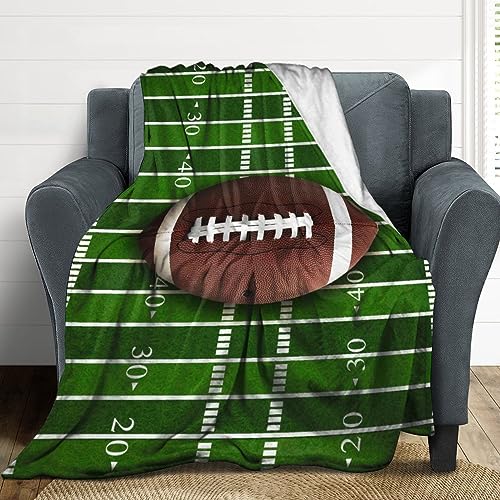 Firiseroh American Football Field Throw Blanket Football Gifts for Boys Men American Football Lover Blanket Unique Gifts for Football Player Plush Cozy Throws for Bed Sofa 80×60