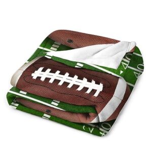 Firiseroh American Football Field Throw Blanket Football Gifts for Boys Men American Football Lover Blanket Unique Gifts for Football Player Plush Cozy Throws for Bed Sofa 80×60