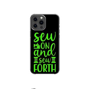 sew on and sew forth funny sarcastic sewing enthusiast pattern art design anti-fall and shockproof gift iphone case (iphone xr)