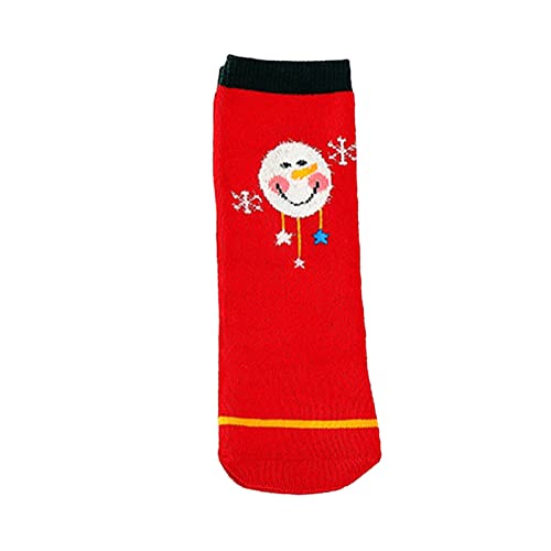 AOIROE 4PC Cotton Children Kids Socks Winter Socks Baby Christmas Socks Floor Socks Floor Crawling Socks Socks (B, one size)