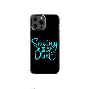 sewing diva funny sarcastic sewing enthusiast pattern art design anti-fall and shockproof gift iphone case (iphone xr)