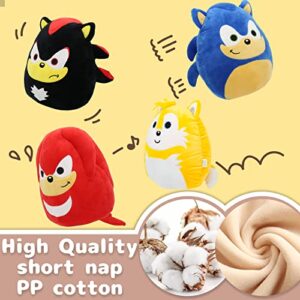 10 inches Sonic Plush Doll, Tails, Knuckles, Shadow Plush Toy, Shadow Stuffed Animals Plush Pillow (1-Sonic)