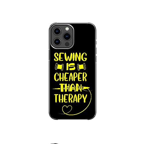 Sewing Is Cheaper Than Therapy Sarcastic Funny Sewing Enthusiast Pattern Art Design Anti-Fall and Shockproof Gift iPhone Case (iPhone XR)