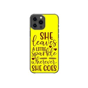 she leaves a little sparkle wherever she goes sweet cute motivational inspirational pattern art design anti-fall and shockproof gift iphone case (iphone xr)