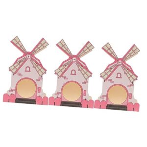 mipcase 3pcs hamster windmill house squirrel toys chinchilla toys guinea pig cage accessories hamster castle house hamster cage accessories hamster tunnel wooden rat hideout rat supplies