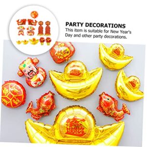 ibasenice 24 pcs 2021 Spring Festival Balloons lantern decor foil balloons garland decor Chinese New Year party wall decoration red ballons ox year balloons Chinese Style Balloon Party Decor