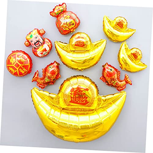 ibasenice 24 pcs 2021 Spring Festival Balloons lantern decor foil balloons garland decor Chinese New Year party wall decoration red ballons ox year balloons Chinese Style Balloon Party Decor