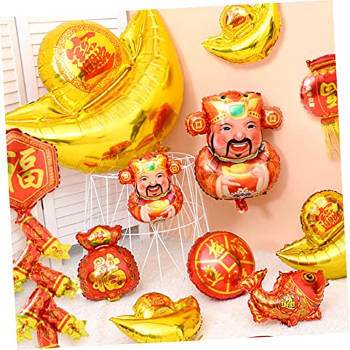 ibasenice 24 pcs 2021 Spring Festival Balloons lantern decor foil balloons garland decor Chinese New Year party wall decoration red ballons ox year balloons Chinese Style Balloon Party Decor