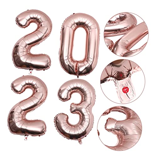 ERINGOGO 1 Set 2023 Aluminum Film Balloon Garland Decor Suit for Kids Chinese Decor Aluminum Foil Balloon New Years Eve Party Supplies 2023 2022 Ballons Aluminum Film Rose Gold Party Favors