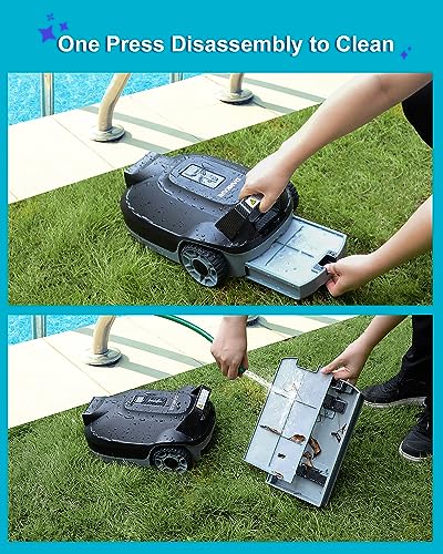 DANKARI Cordless Pool Robot Vacuum, Rechargeable Robotic Pool Cleaner for Above Ground & In-Ground Swimming Flat Pools