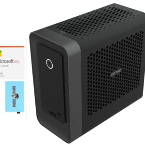 ZOTAC Magnus ONE ECM53060C Gaming & Entertainment Mini Desktop (Intel i5-10400 6-Core, 32GB RAM, 7.6TB SATA SSD, RTX 3060, WiFi, Bluetooth, Win 10 Pro) with MS 365 Personal, Hub