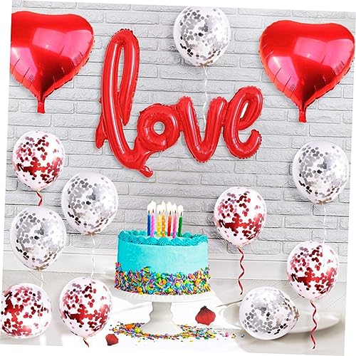 Abaodam 2 Sets valentine's day decoration garland decor foil balloons heart decor Proposal Rose Petals propose balloons romantic ballon emulsion balloon party decoration balloons wedding