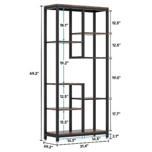 Tribesigns 6-Tier Tall Bookshelf Bookcase Set of 2, Industrial 8-Shelf Open Bookcase Storage Display Book Shelves for Living Room, Home Office