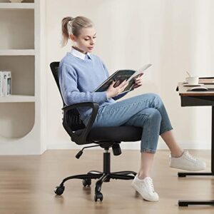 Office Chair, Mid Back Mesh Office Computer Swivel Desk Task Chair, Ergonomic Executive Chair with Armrests