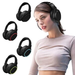 Active Noise Cancelling Bluetooth 5.3 Headphones with Microphone Headsets Stereo Over Ear Headphones for Travel/Office/Cellphone/PC (Blue)