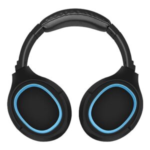 Active Noise Cancelling Bluetooth 5.3 Headphones with Microphone Headsets Stereo Over Ear Headphones for Travel/Office/Cellphone/PC (Blue)