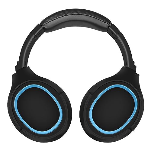 Active Noise Cancelling Bluetooth 5.3 Headphones with Microphone Headsets Stereo Over Ear Headphones for Travel/Office/Cellphone/PC (Blue)