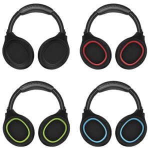 Active Noise Cancelling Bluetooth 5.3 Headphones with Microphone Headsets Stereo Over Ear Headphones for Travel/Office/Cellphone/PC (Blue)