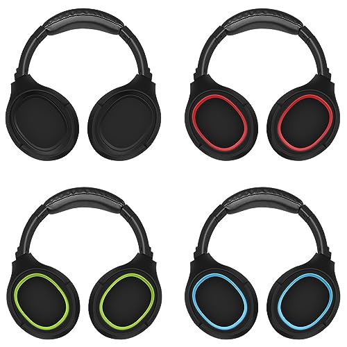 Active Noise Cancelling Bluetooth 5.3 Headphones with Microphone Headsets Stereo Over Ear Headphones for Travel/Office/Cellphone/PC (Blue)