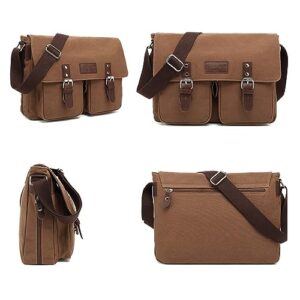 Canvas Casual Messenger Bag Men Shoulder Bag Fashion Messenger Crossbody (Color : Black)