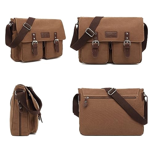 Canvas Casual Messenger Bag Men Shoulder Bag Fashion Messenger Crossbody (Color : Black)