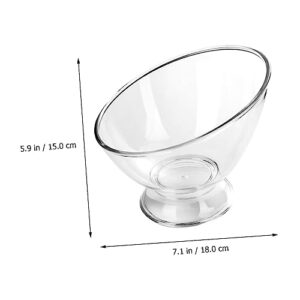 DECHOUS 3pcs Diagonal Salad Bowl glass dessert cups angled pasta bowls parfait cups fruit containers plastic salad bowl mixed salad Fruit Bowl Trifle Bowl Household Dessert Bowl deep bowl