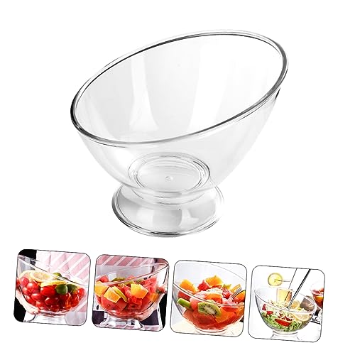 DECHOUS 3pcs Diagonal Salad Bowl glass dessert cups angled pasta bowls parfait cups fruit containers plastic salad bowl mixed salad Fruit Bowl Trifle Bowl Household Dessert Bowl deep bowl